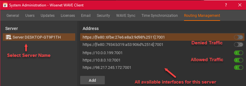 WAVE: Routing in a Multi-Server Environment – Hanwha Vision Support Portal