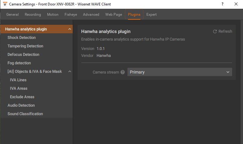 How do I configure analytics in the WAVE Client? – Hanwha Vision Support Portal
