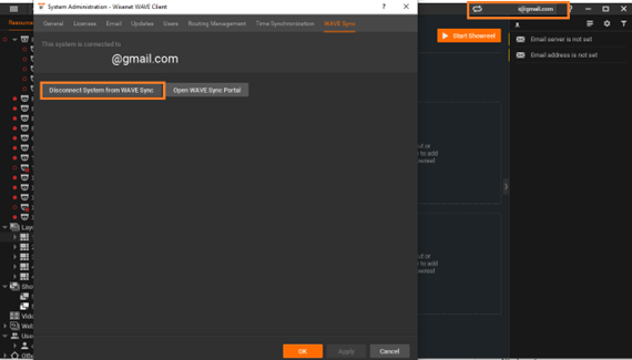 Wisenet WAVE - Desconexión de la cuenta de "propietario" de WAVE Sync ...