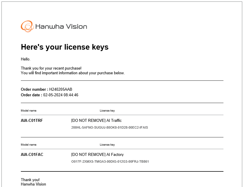 Licensing Hanwha Vision Cloud Products – Hanwha Vision Support Portal