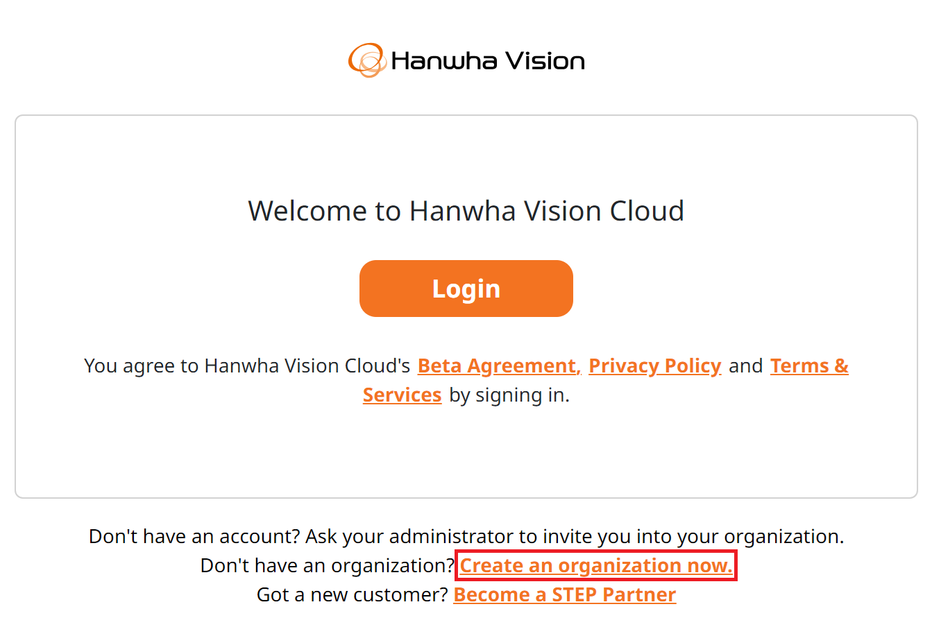 OnCloud: How do I add my organization? – Hanwha Vision Support Portal