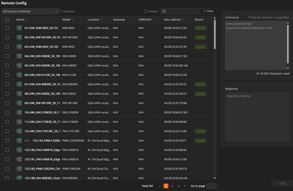 HealthPro: Sending SUNAPI CGI Commands from HealthPro – Hanwha Vision Support Portal