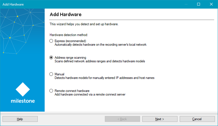 Milestone: How do I add a camera? – Hanwha Vision Support Portal